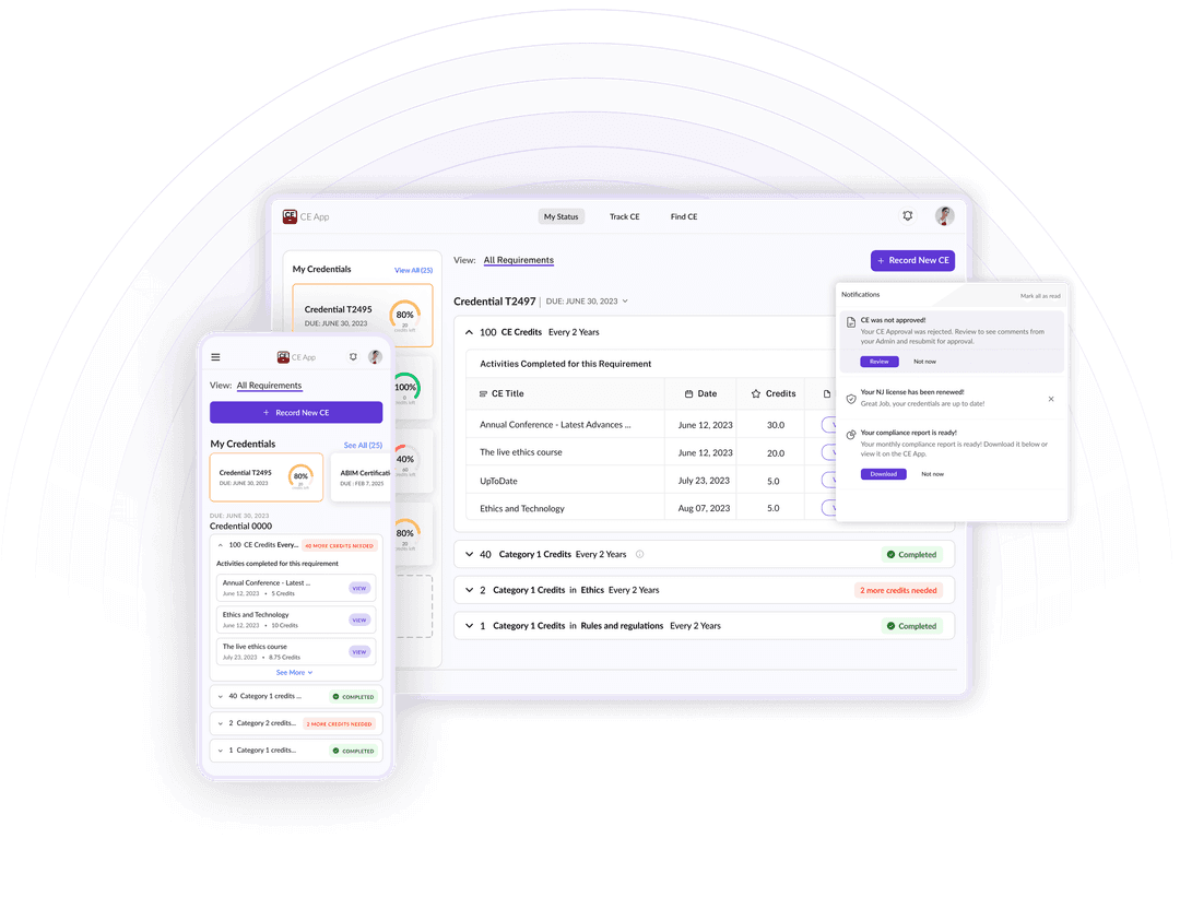 CE App - Simplified CE Tracking & Management