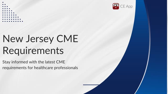 New Jersey CME Requirements